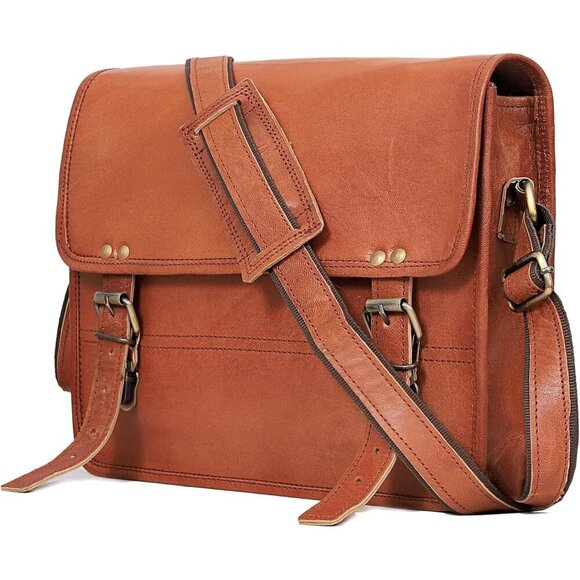 Bags | Vintage Leather Multicompartment Messenger Bag Small 11x9 For ...